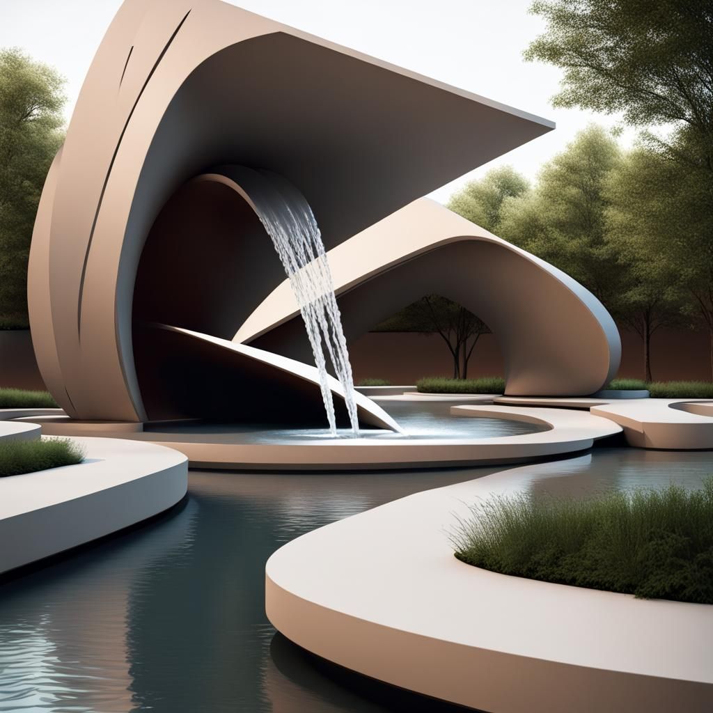 16k resolution, art by Frank Lloyd Wright, Zaha Hadid, modern ...