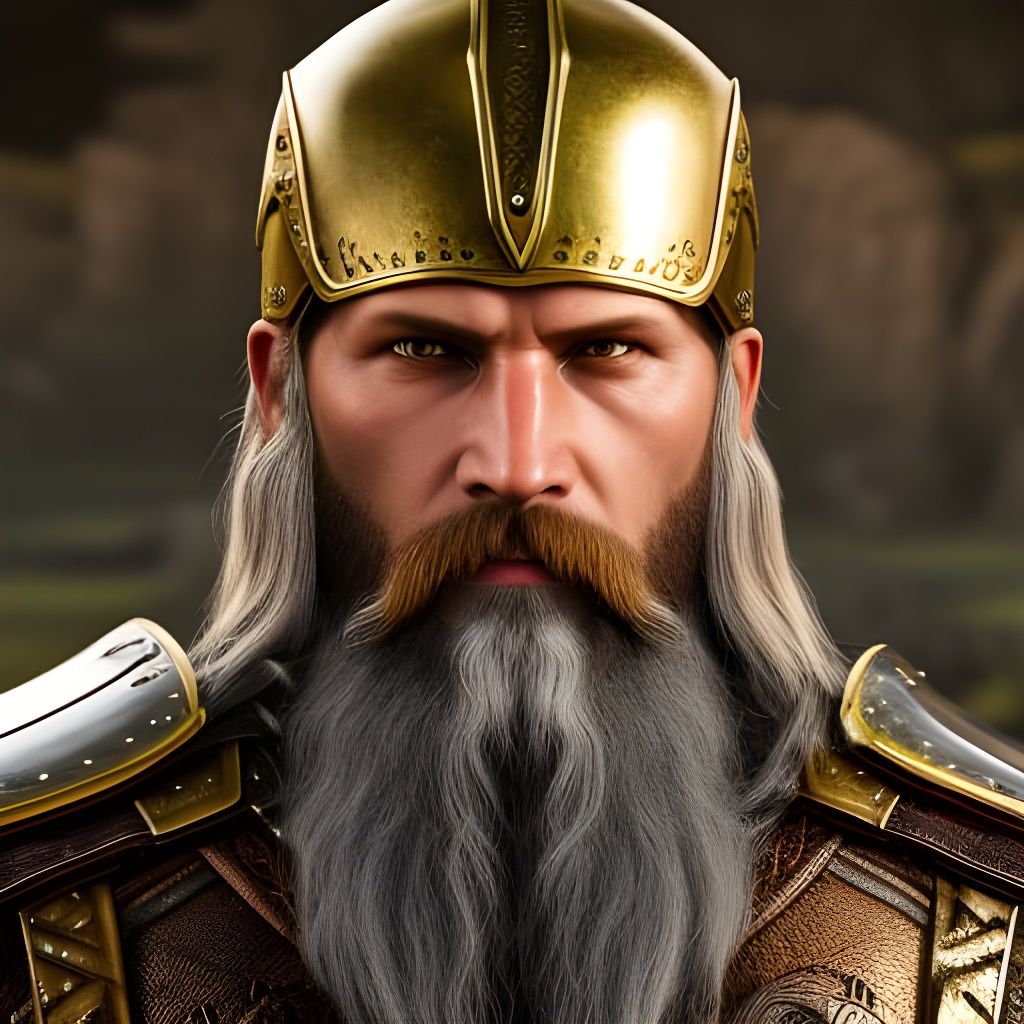 Long Beard Gold-helm - Viking Warrior - AI Generated Artwork ...