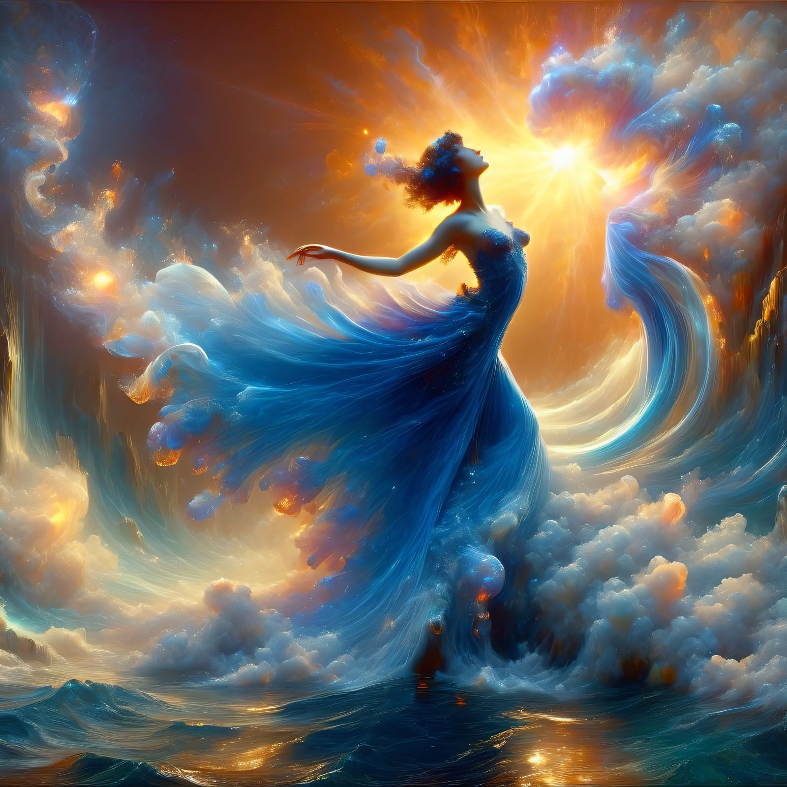 Blue Ascension - AI Generated Artwork - NightCafe Creator