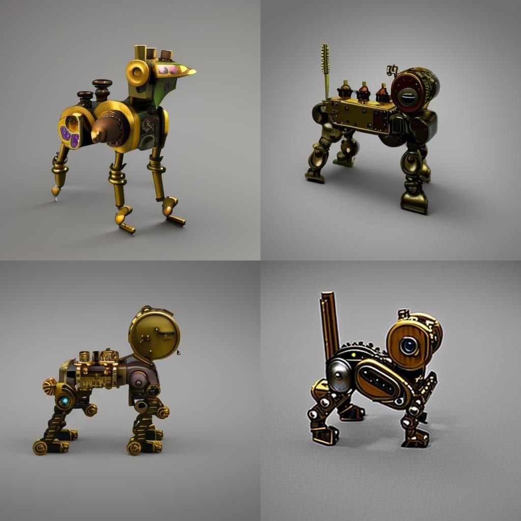 Steampunk robot dog Kandinsky - AI Generated Artwork - NightCafe Creator