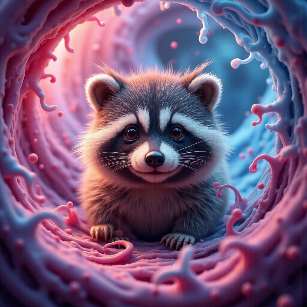 Sweet Racoon Smiling - Cute Hyper-Realistic Raccoon Smiling ...