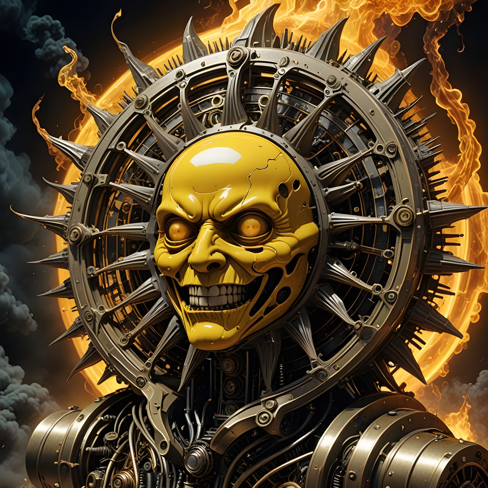 Hyperrealistic Mechanical Sun Blows Fire at Earth ... - AI Art