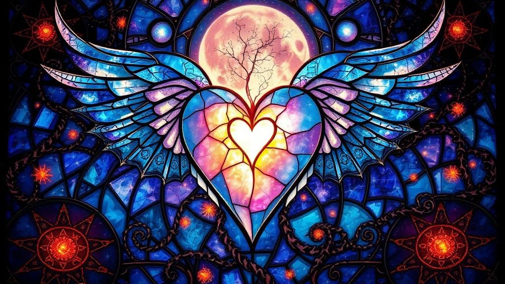 The Arcane Wing Heart - Ethereal Heart Shines in Celestial ...