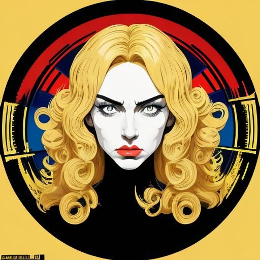 Angry curly Blonde girl - AI Generated Artwork - NightCafe Creator