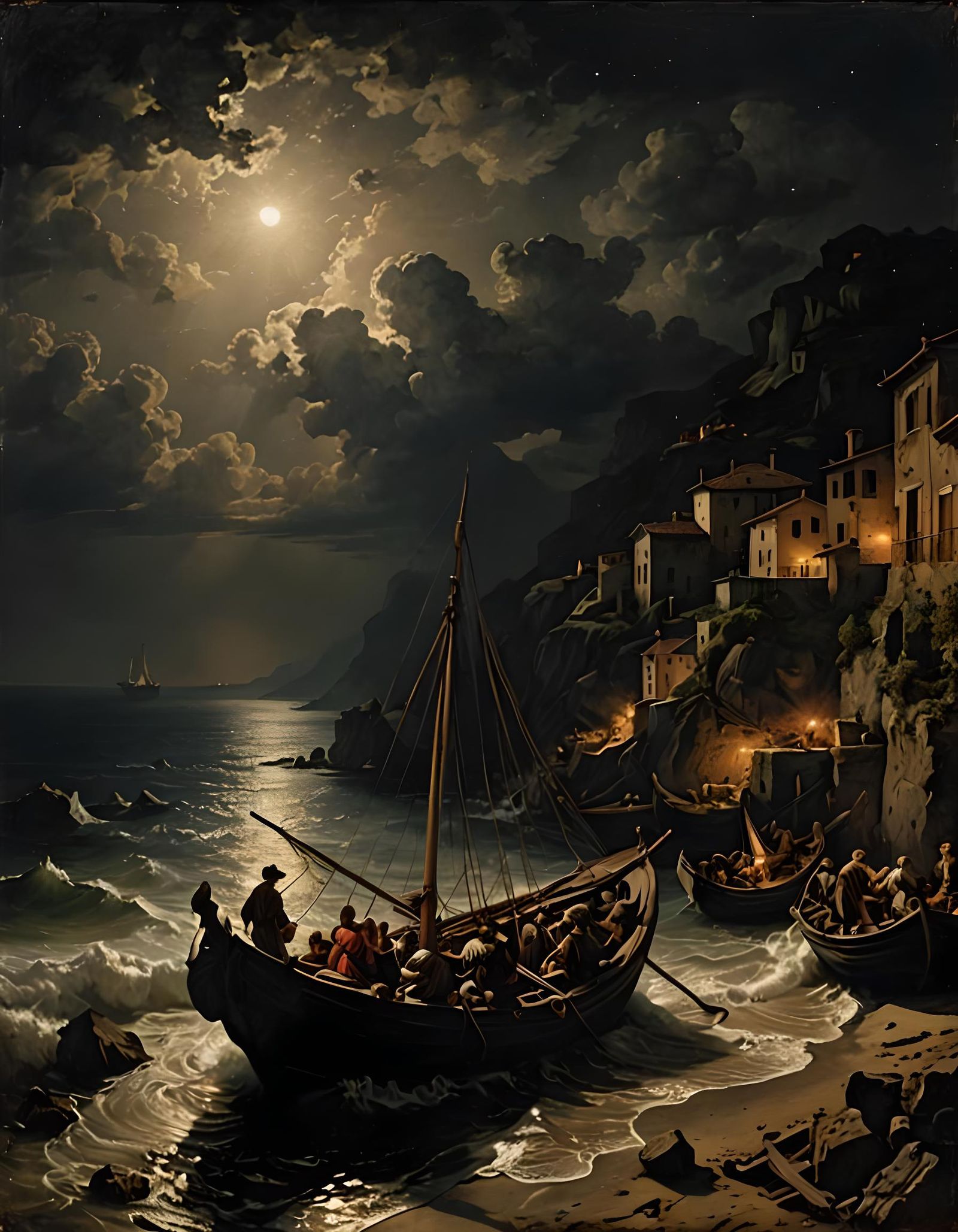 Nighttime Cast Off - AI Generated Artwork - NightCafe Creator