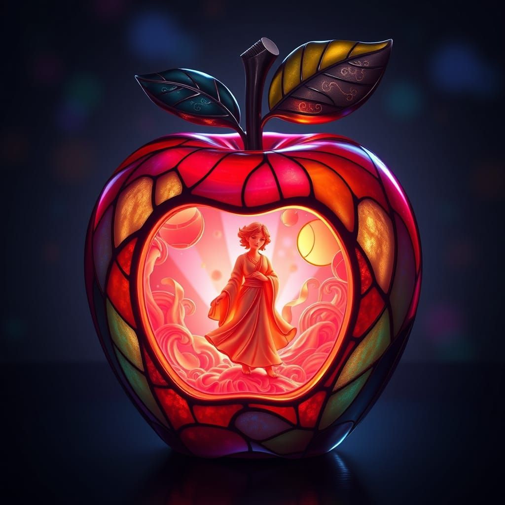 Stained Glass Apple - Kintsugi style