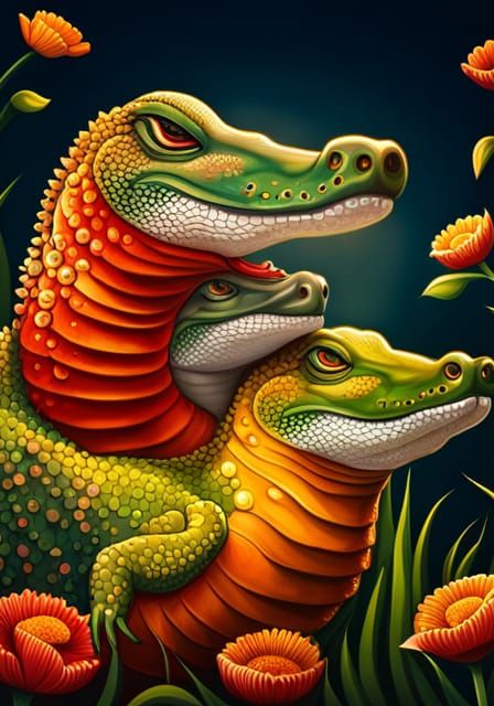 Gator Pile - AI Generated Artwork - NightCafe Creator