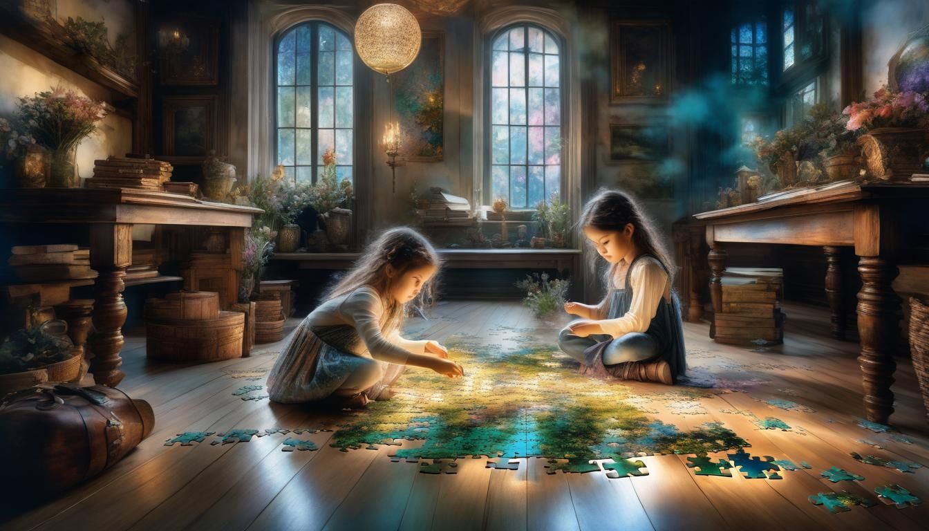 Playing with Puzzle - AI Generated Artwork - NightCafe Creator