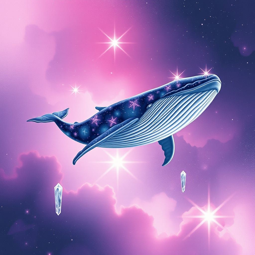 Haiii (I'm at school rn) - Majestic Space Whale in Cosmic Wa...