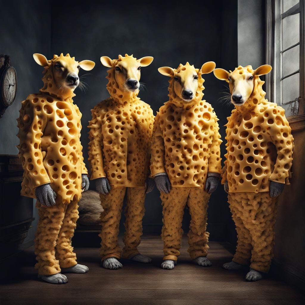 animals dressed as cheese humans v0.1 - AI Generated Artwork ...
