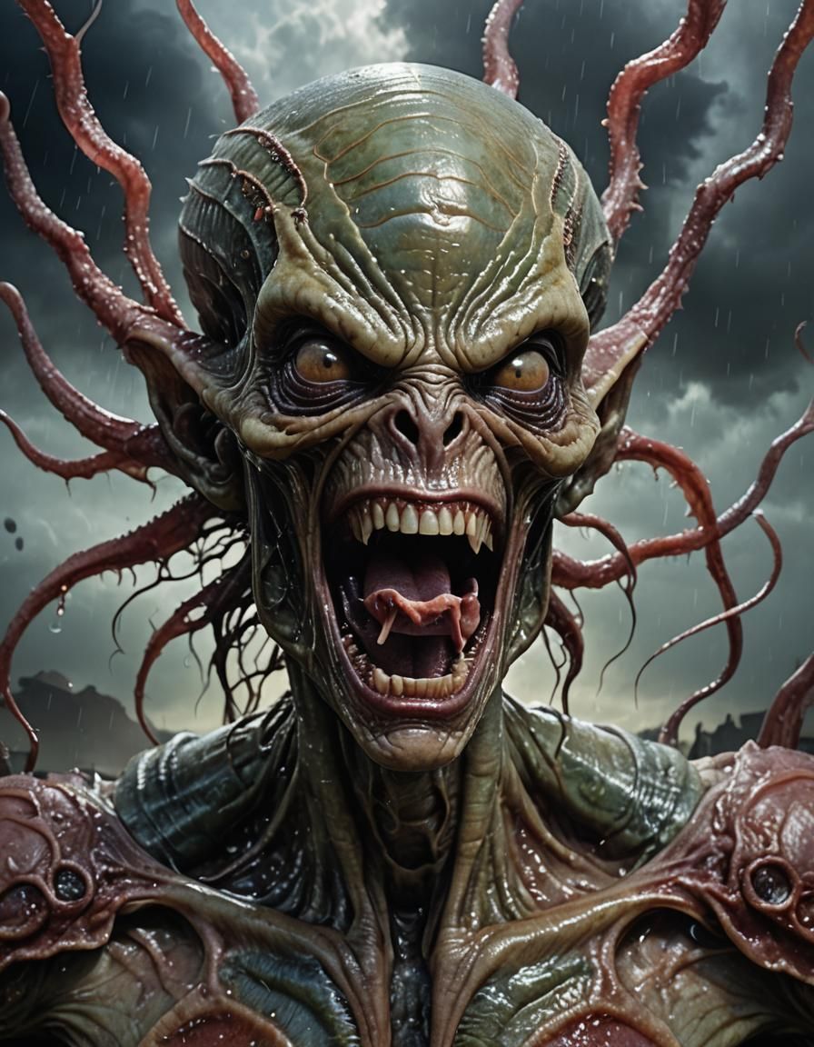 a alien screaming - AI Generated Artwork - NightCafe Creator