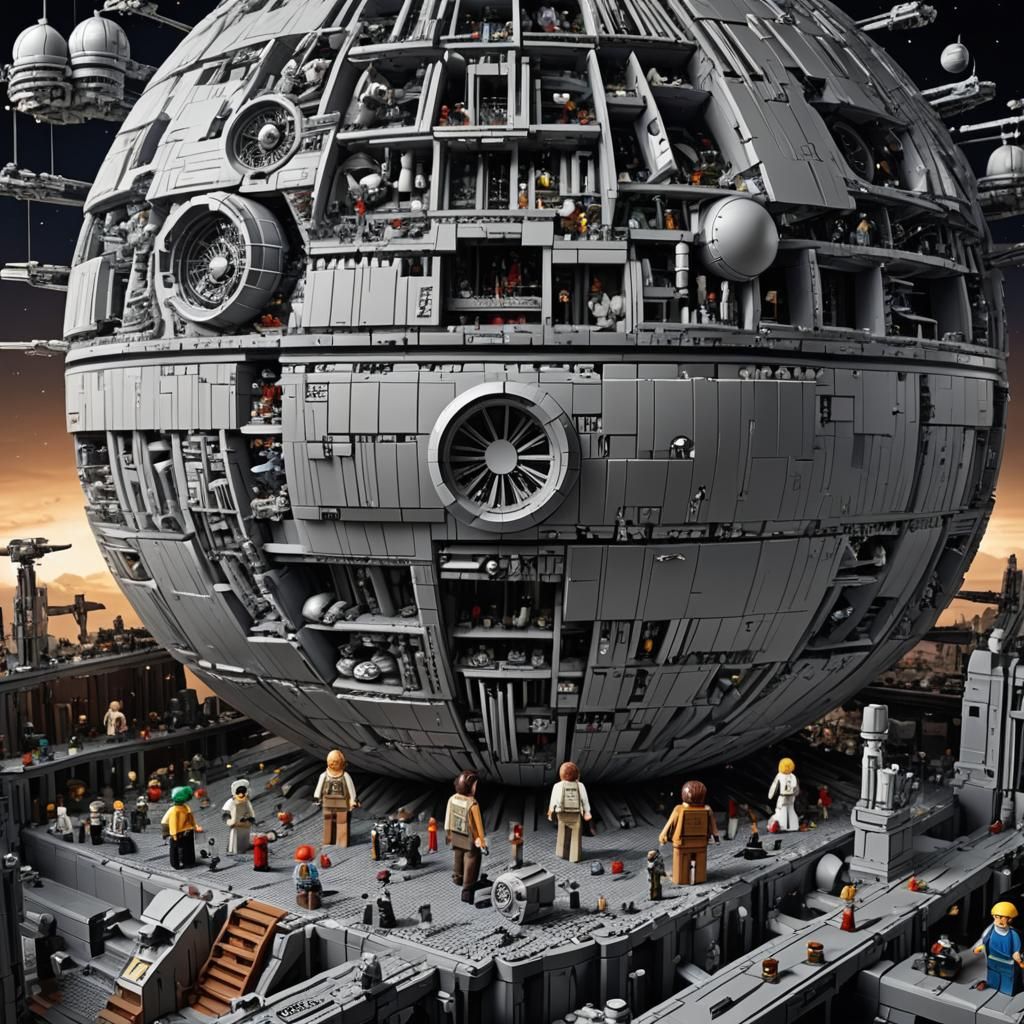 An 20-year-old Japanese nerd, building a huge death star, in lego - AI ...