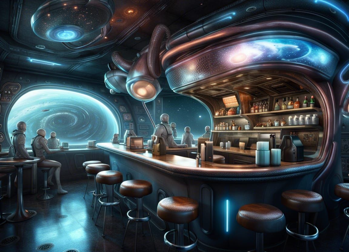 Alien coffee shop - AI Generated Artwork - NightCafe Creator