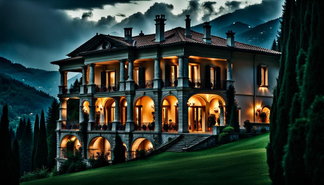 Italian Mafia Boss Mansion - AI Generated Artwork - NightCafe Creator