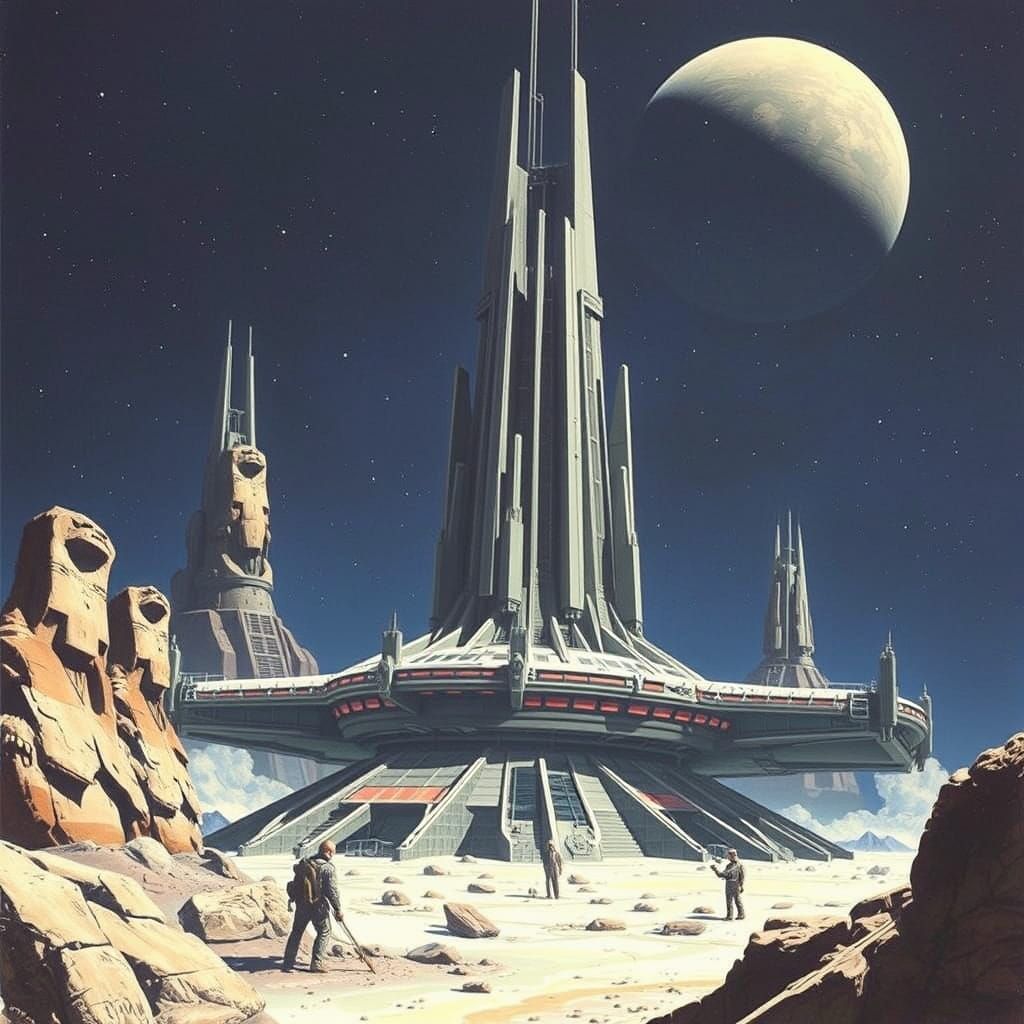 Cyberpunk Starbase in a Futuristic Galaxy - AI Art