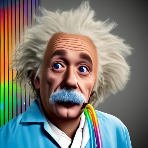Totally crazy Einstein. - AI Generated Artwork - NightCafe Creator