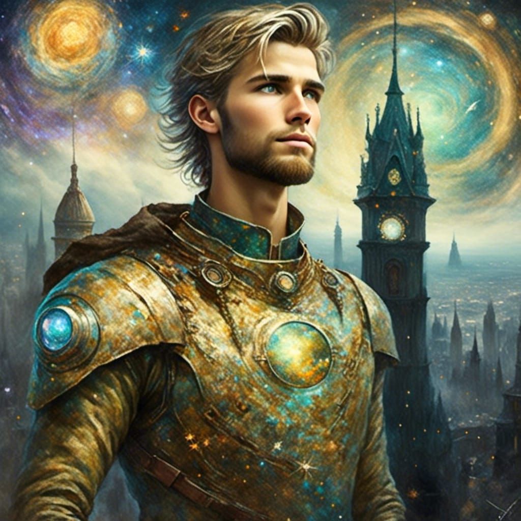 Handsome magic futuristic knight - AI Generated Artwork - NightCafe Creator
