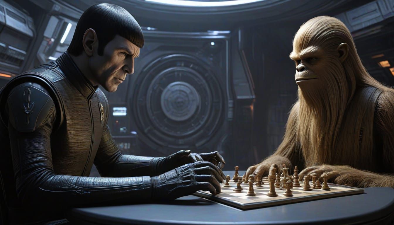Spock and Chewbacca Playing Chess - Spock and Chewbacca Eng...