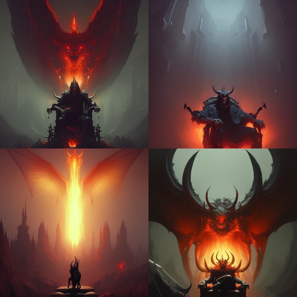 The Devil on his Hellish Throne - AI Generated Artwork - NightCafe Creator