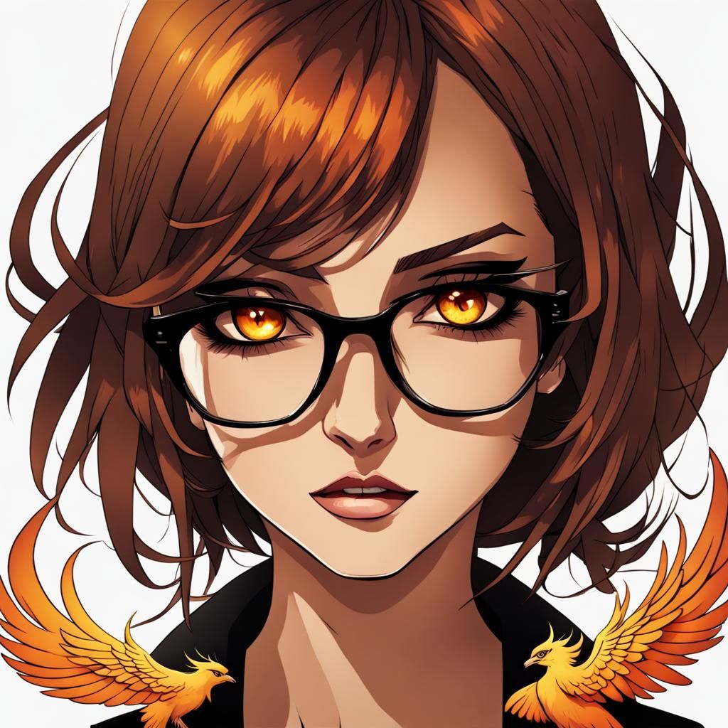 Fierce queen; Beautiful, glasses, multilayered eyes (brown), Emo ...