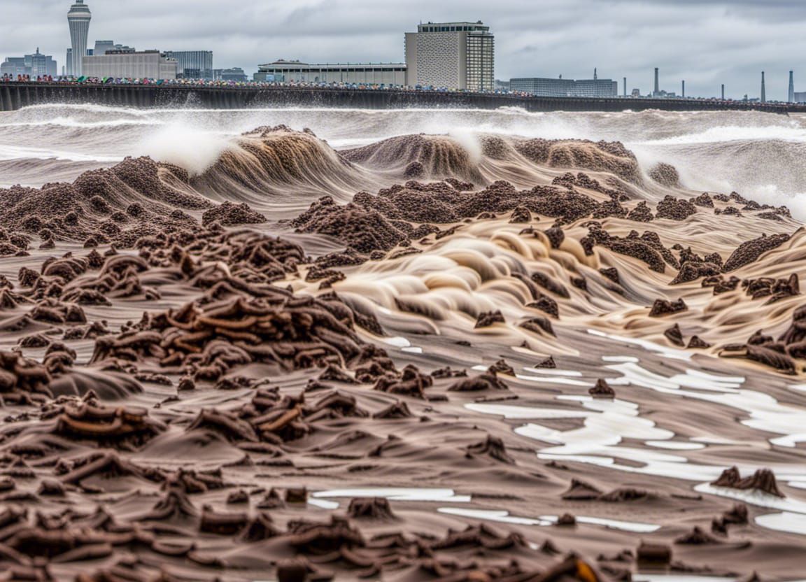 Tidal wave of poo - AI Generated Artwork - NightCafe Creator