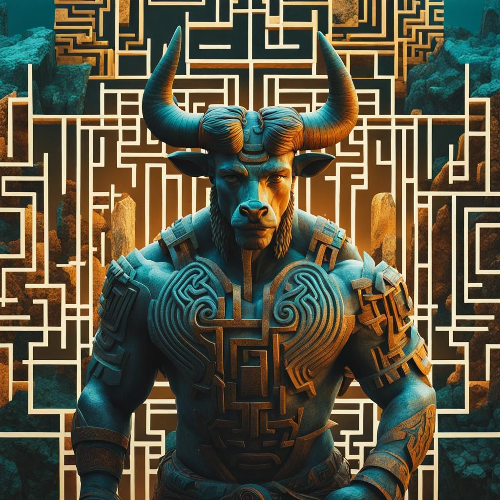 minotaur labyrinth - AI Generated Artwork - NightCafe Creator