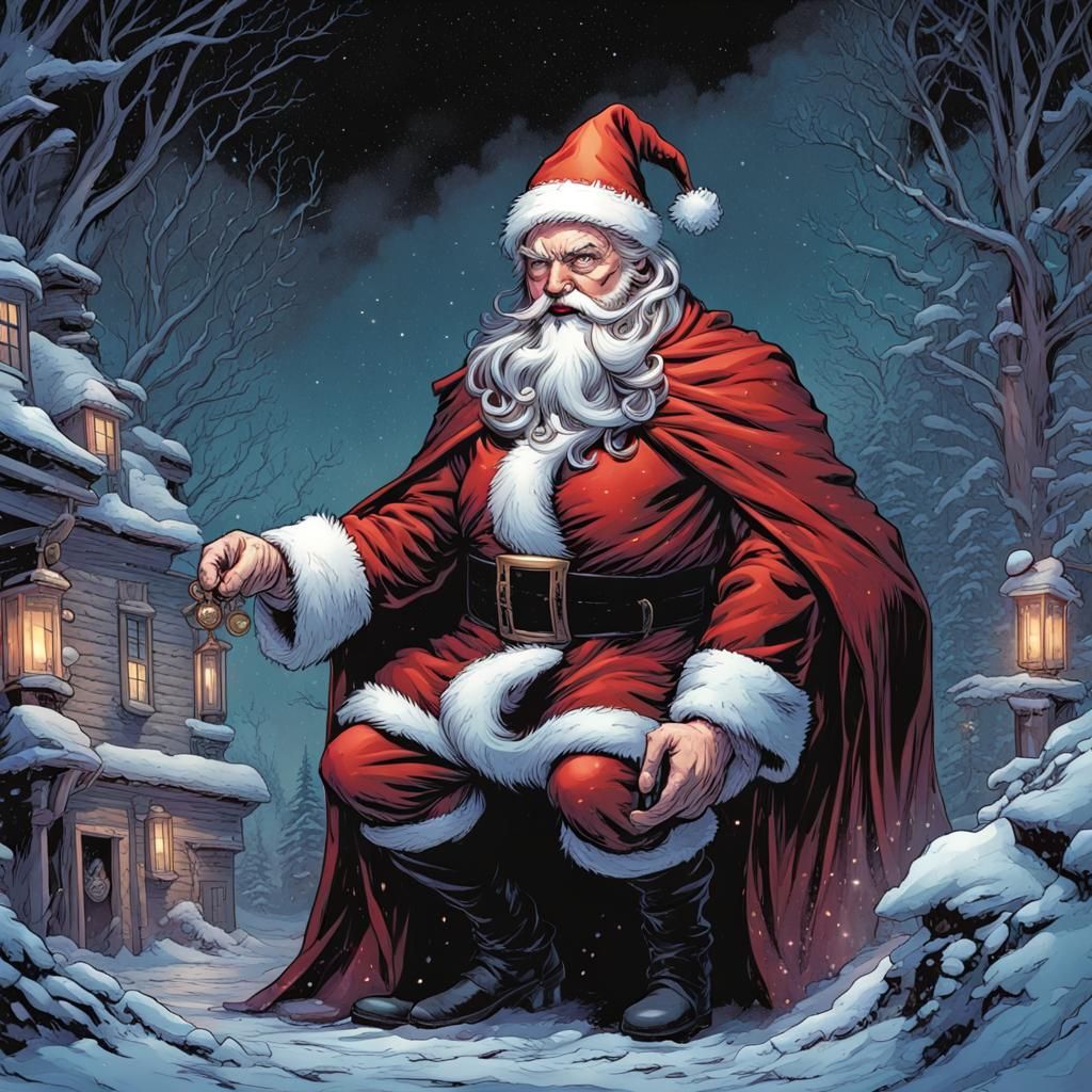Mysterious Santa Claus witch - AI Generated Artwork - NightCafe Creator