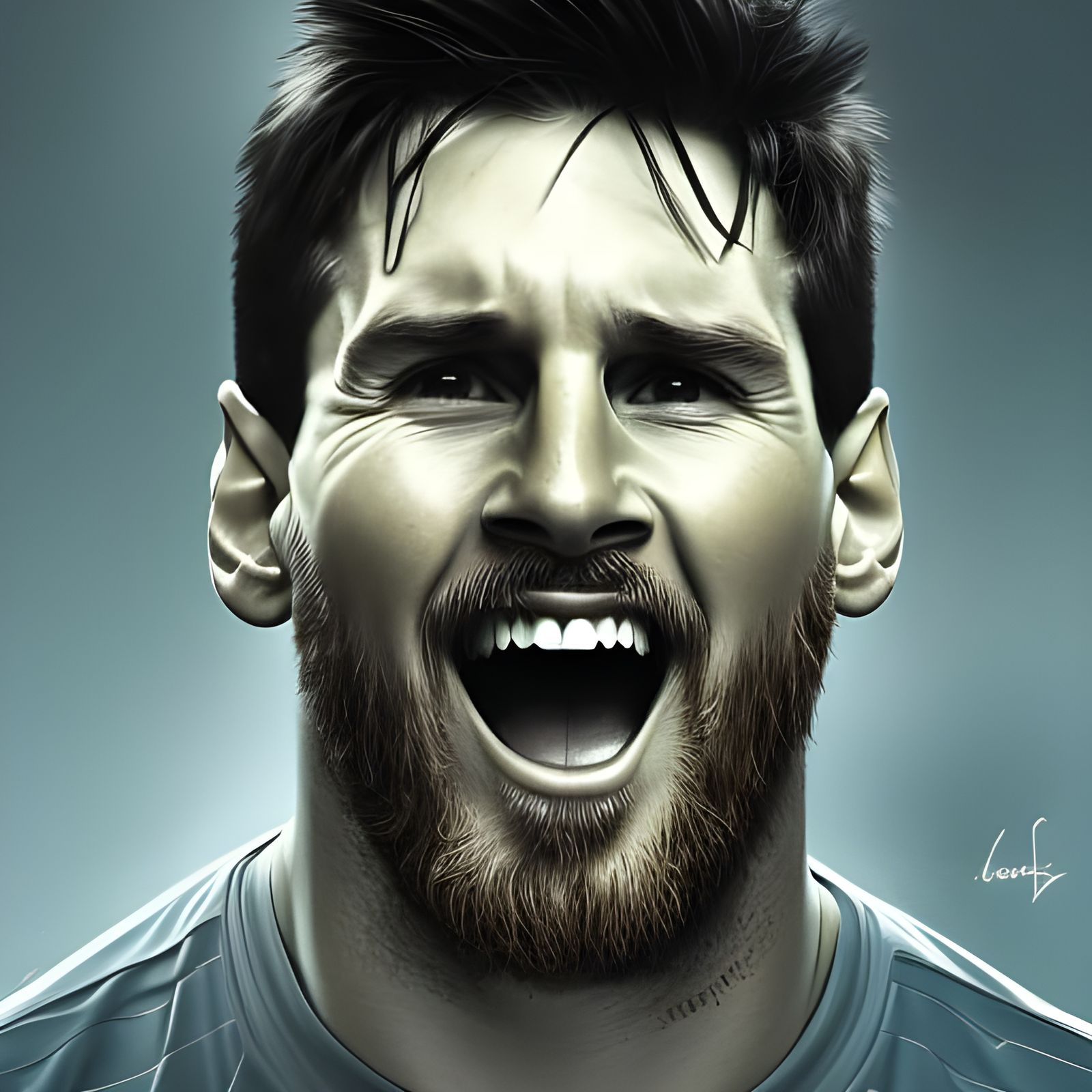 Leo Messi Yell of Victory Portrait - AI Generated Artwork - NightCafe ...