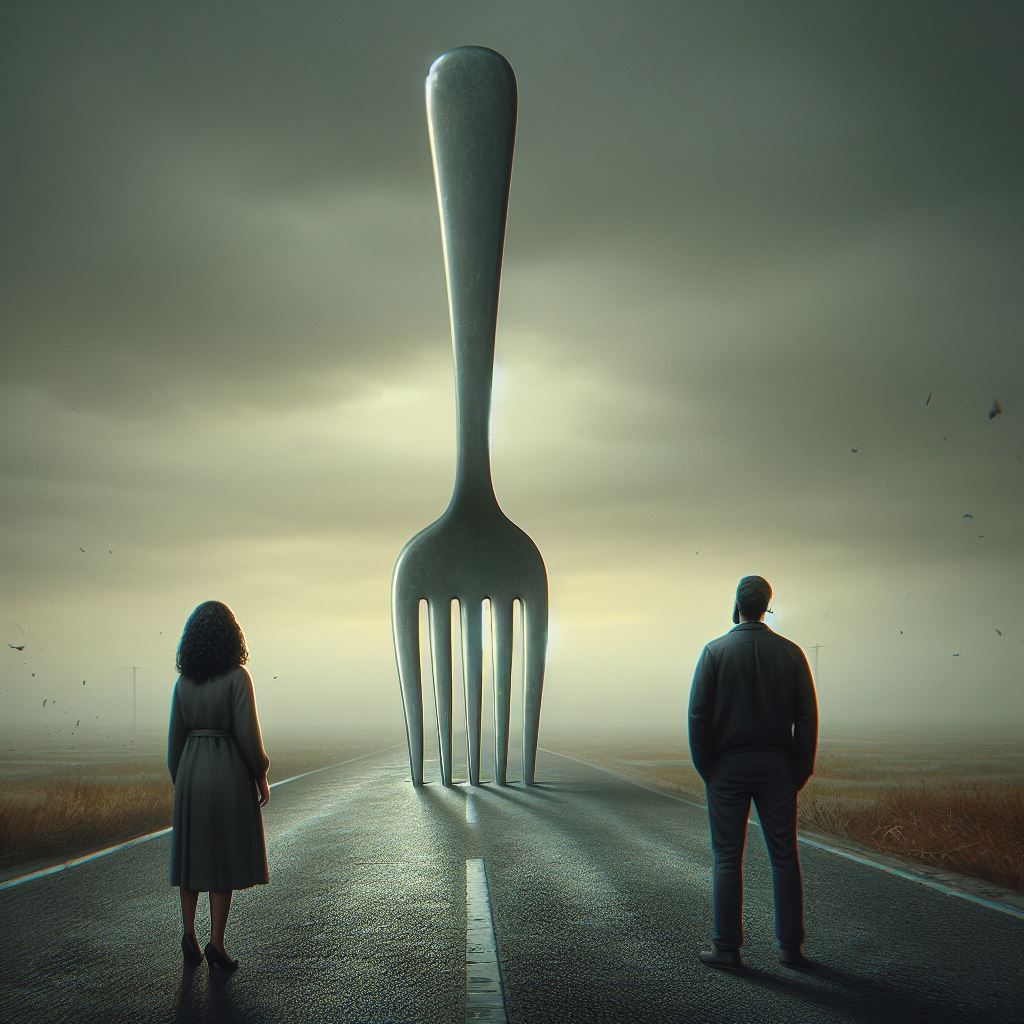 Another Turning Point, A Fork Stuck In The Road - AI Generated Artwork ...