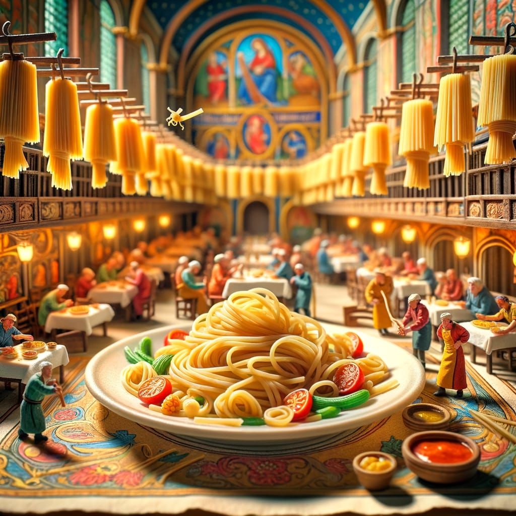 Medieval pasta restaurant miniature - AI Generated Artwork - NightCafe ...