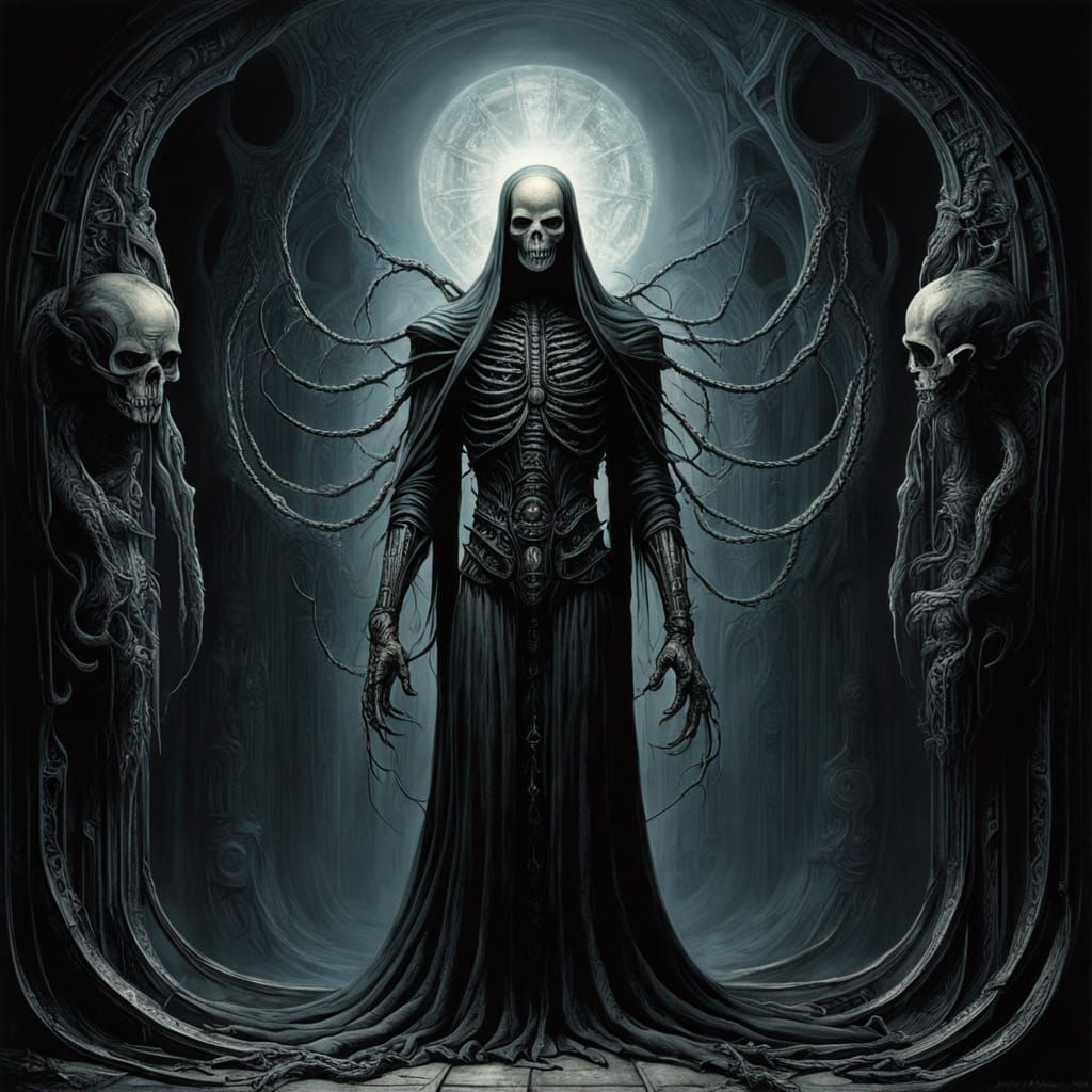 Ethereal Undead Figure in Magical Cocoon - AI Art