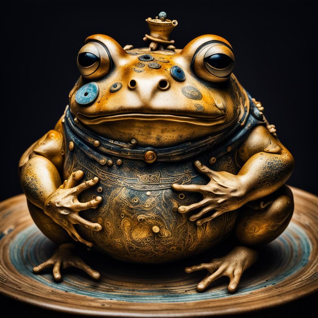 Hyper-maximalist Microphotograph Portrait: "Elaborate Oriental Clay ...