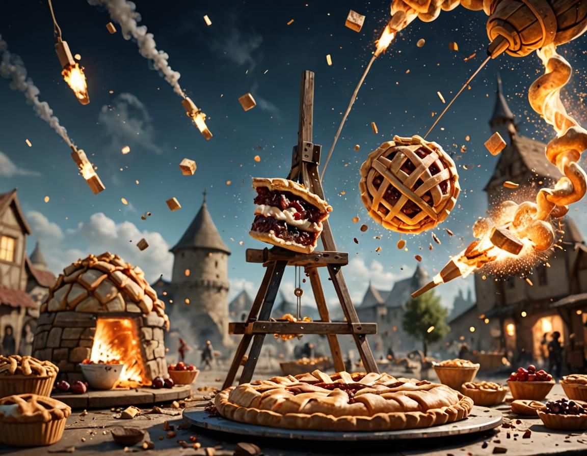 Pie fight - AI Generated Artwork - NightCafe Creator
