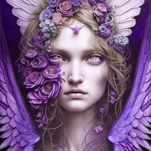 Purple Angel - AI Generated Artwork - NightCafe Creator