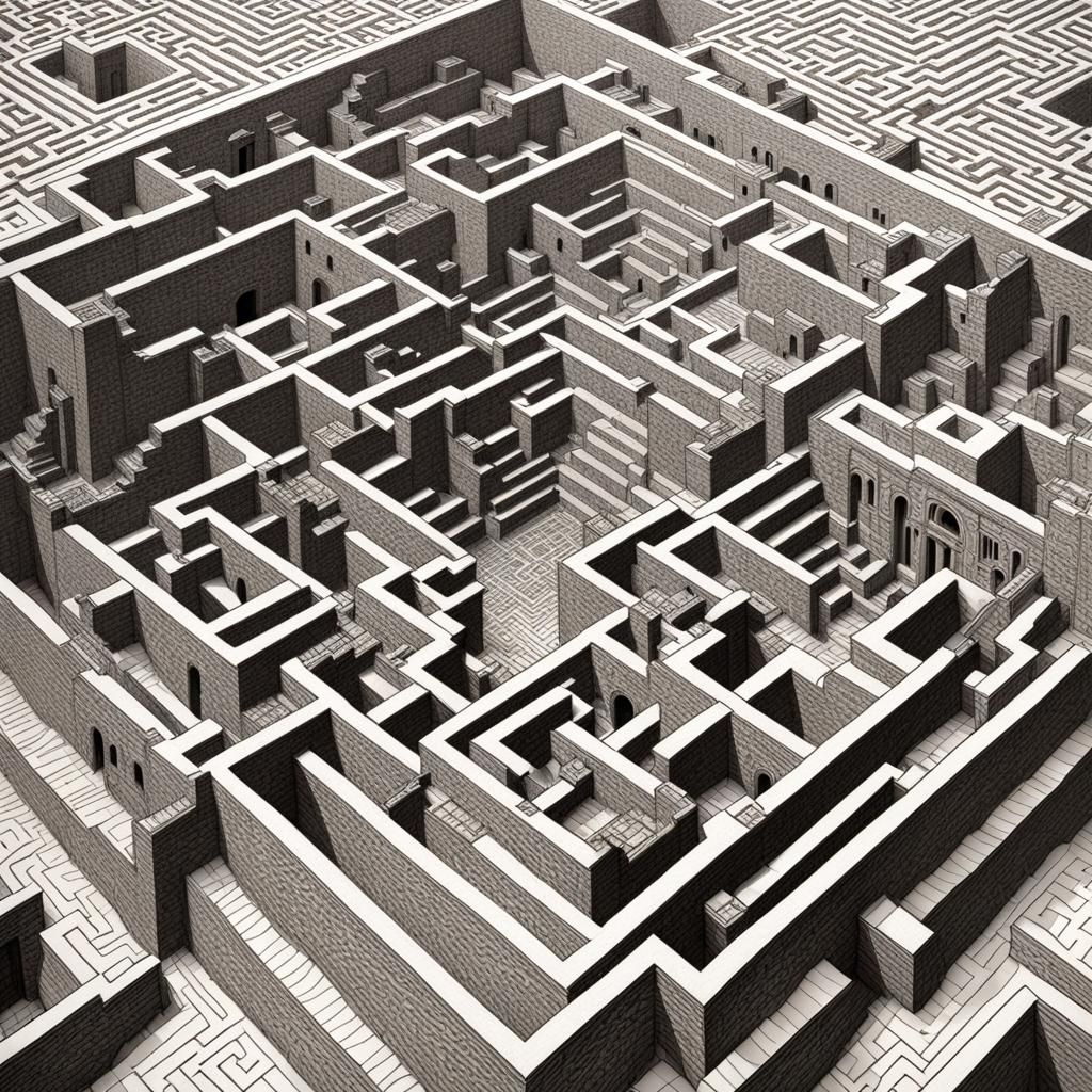labyrinth of the Minotaur, MC Escher - AI Generated Artwork - NightCafe ...