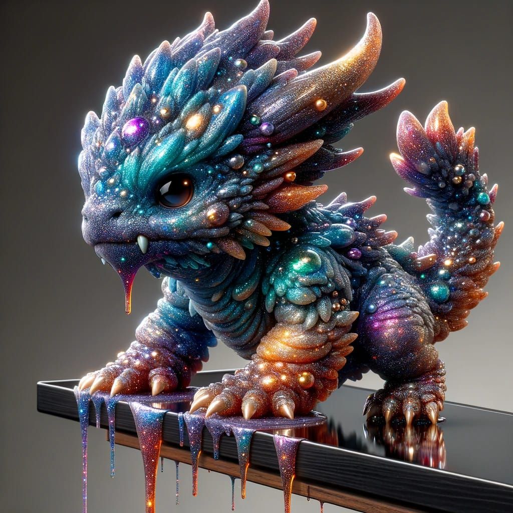 Glitter resin Monster - AI Generated Artwork - NightCafe Creator