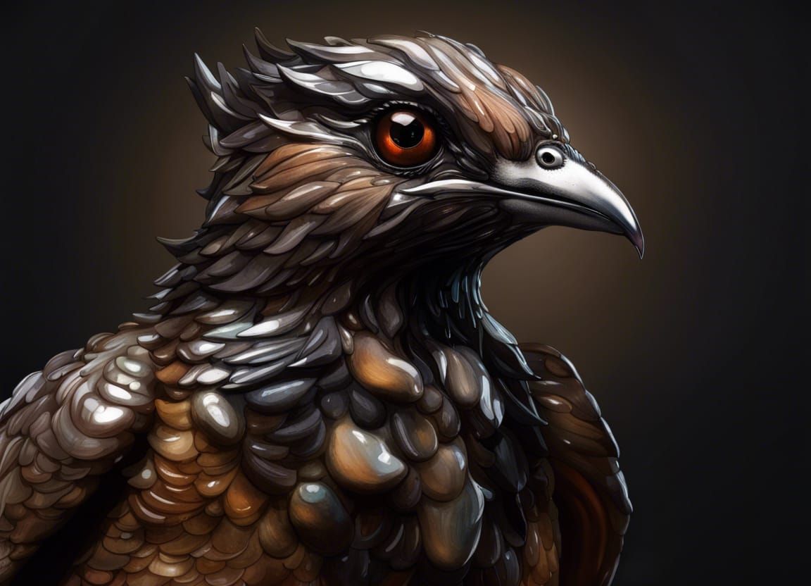Satanic Nightjar, Artisanal Blown Glass - AI Generated Artwork - NightCafe Creator