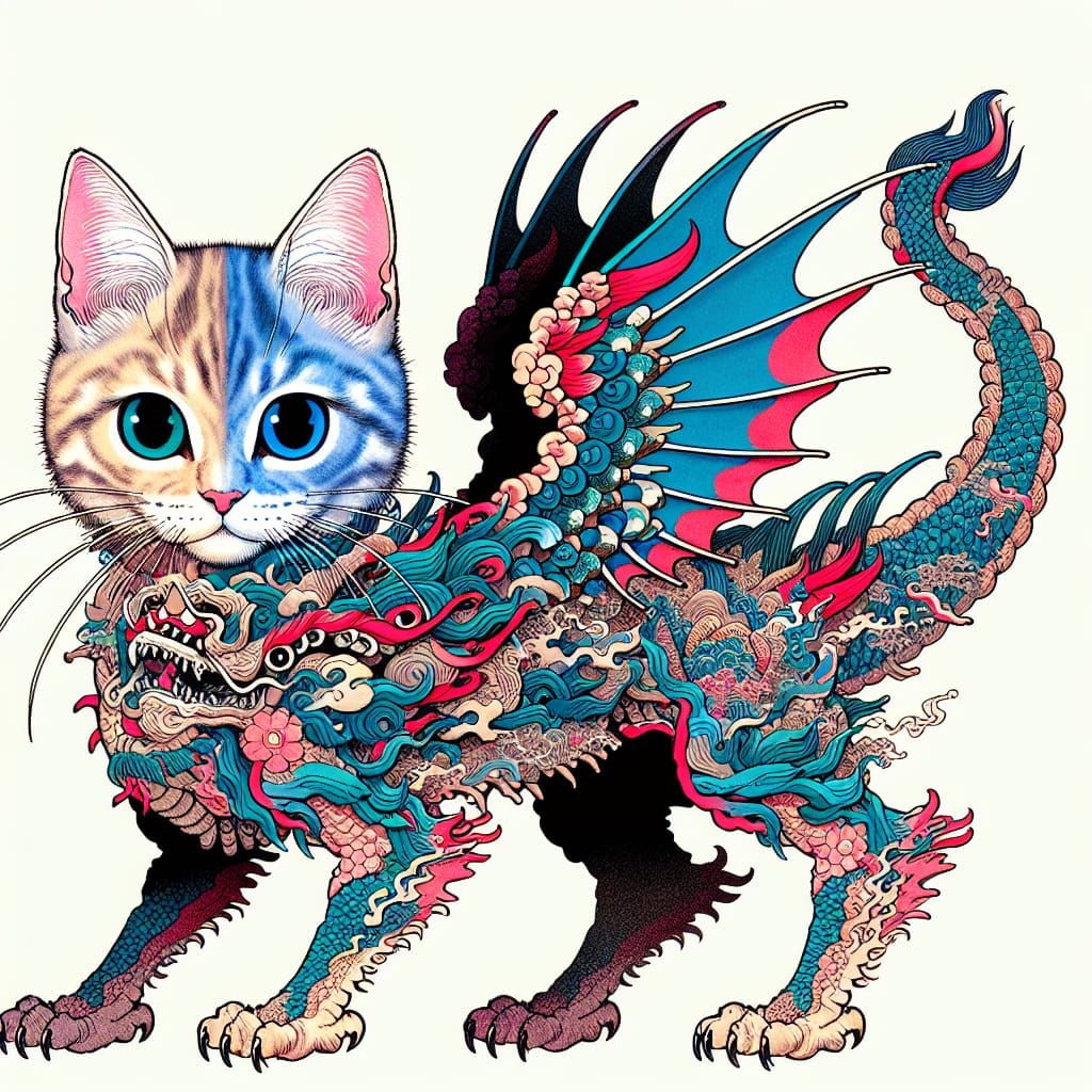 Cat Dragon! - AI Generated Artwork - NightCafe Creator