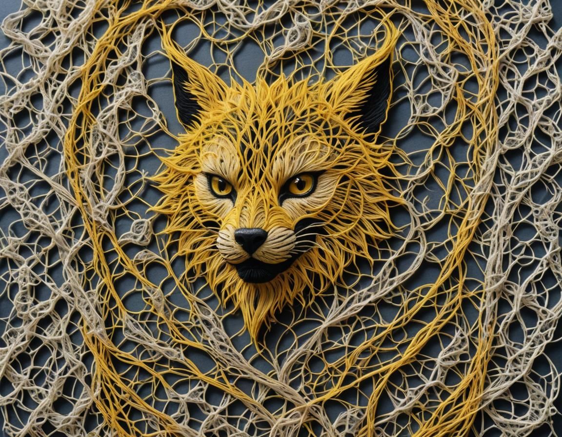 LACE ART - 4D Lace (Hufflepuff), (undeniable evil) woven from threads ...