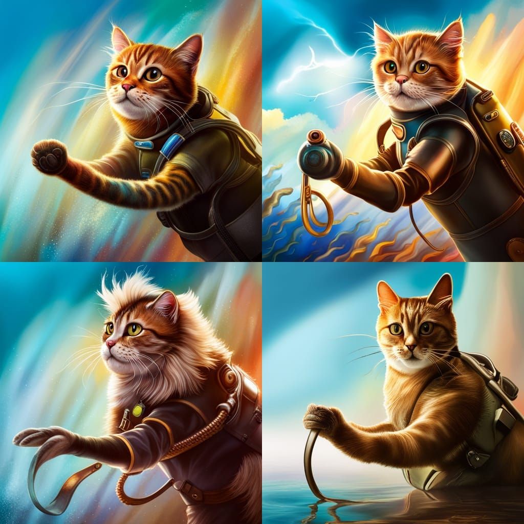 Scuba Diving Cat - AI Generated Artwork - NightCafe Creator