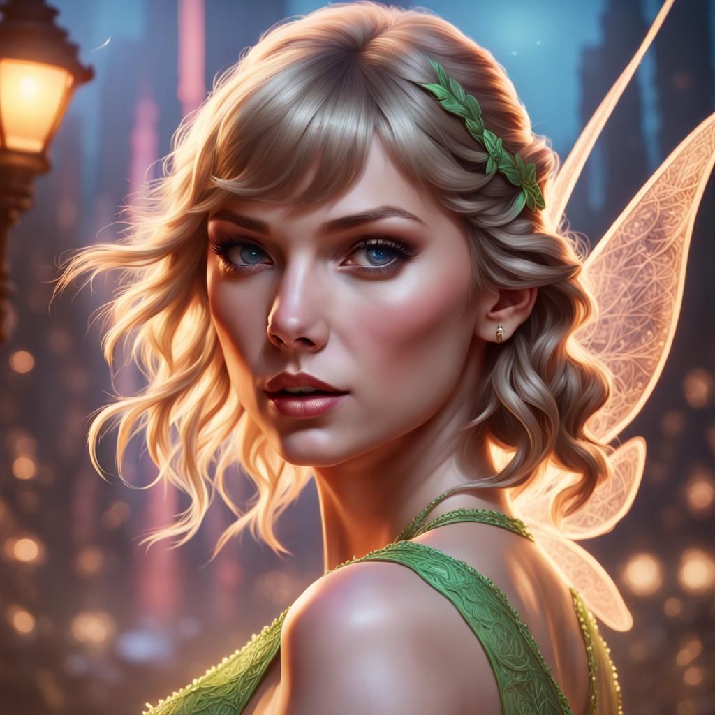 Taylor Swift as Tinkerbell - AI Generated Artwork - NightCafe Creator