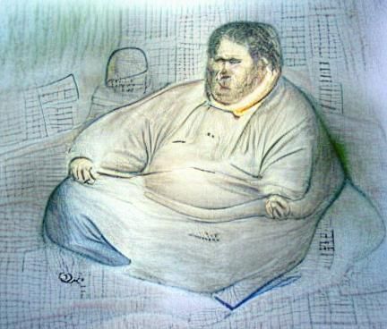 drawing of obese man - AI Generated Artwork - NightCafe Creator
