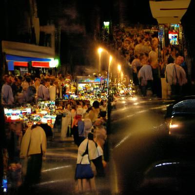Crowded street at night - AI Generated Artwork - NightCafe Creator