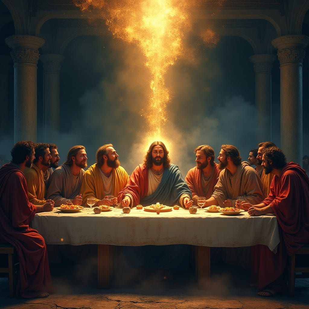 Hyper-realistic - The Last Supper (Jesus & 11 disciples - after Judas left)