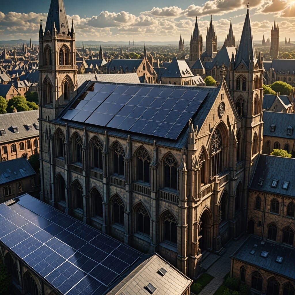 Surreal Solarpunk Renaissance: Tech Meets Gothic A... - AI Art