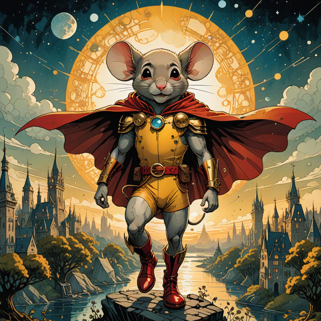 Mighty Mouse in Steampunk Disney Art - AI Art