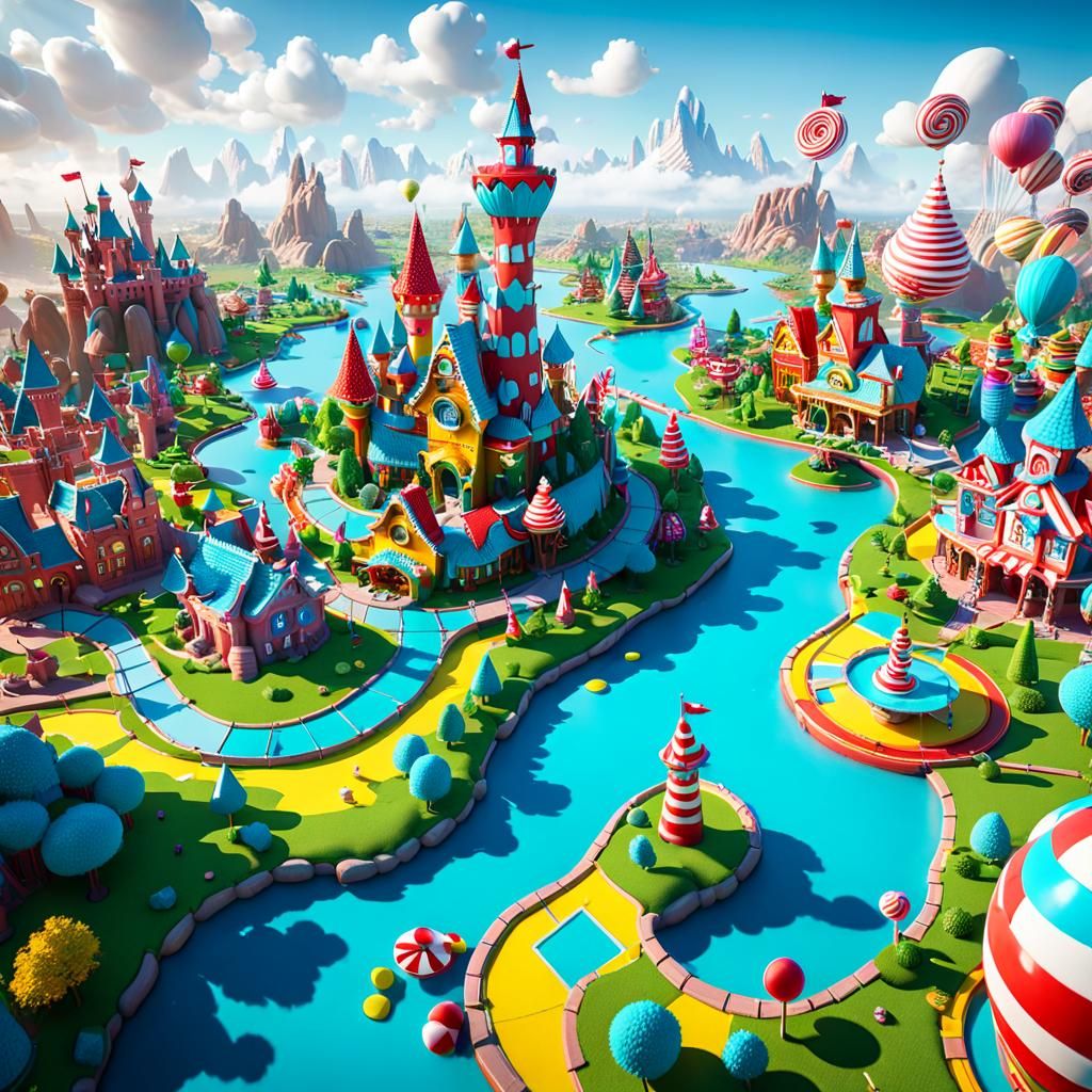 Candyland Gameboard Themed World with Whimsical Flair - AI Generated ...