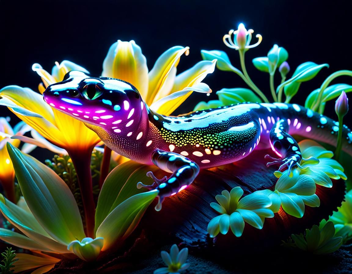 purple biolume salamander - AI Generated Artwork - NightCafe Creator