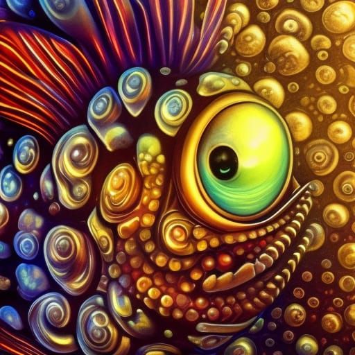 Scared Camo Fish - AI Generated Artwork - NightCafe Creator