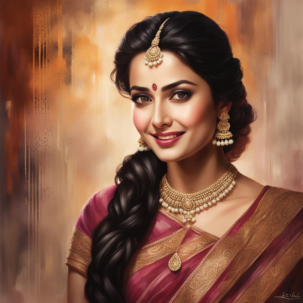 A hyper realistic or realistic portrait of Her face is a canvas of ...